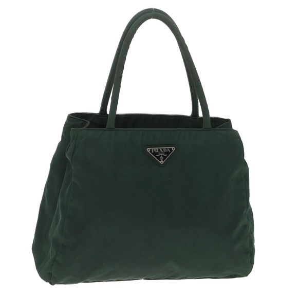 Prada | Bags | Prada Hand Bag Nylon Green Auth 37967 | Poshmark